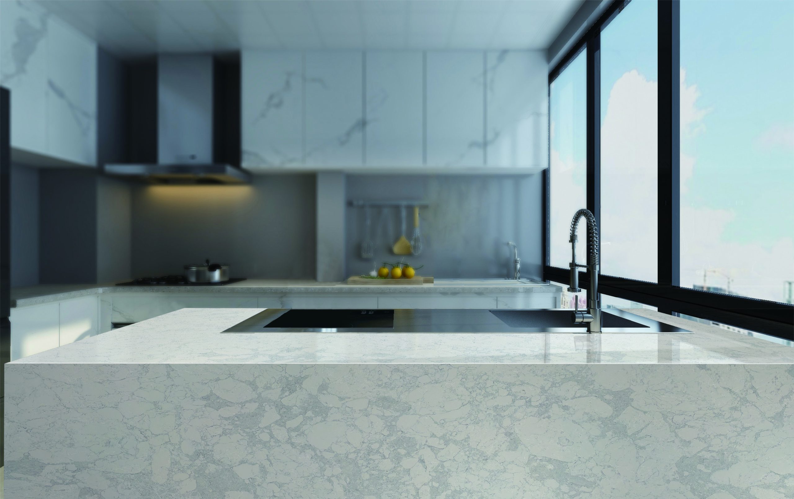 Kitchen Project using Celestial Grey | Picasso Stones