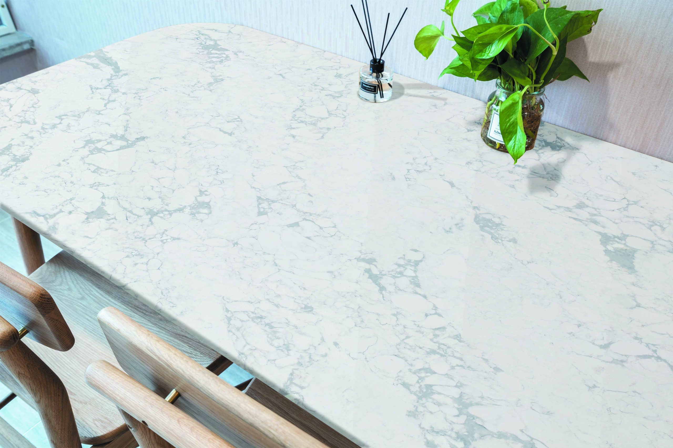 Kitchen Project using Celestial White Quartz Stones | Picasso Stones